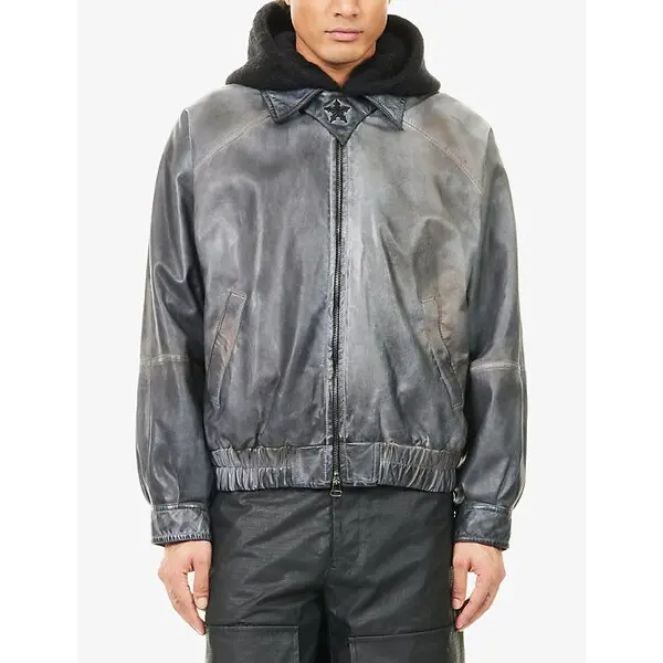 TRAPSTAR REDLINE Redline Hooded Leather Jacket