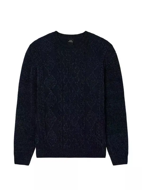 Armani Exchange Cable-knit Crew-neck Pullover