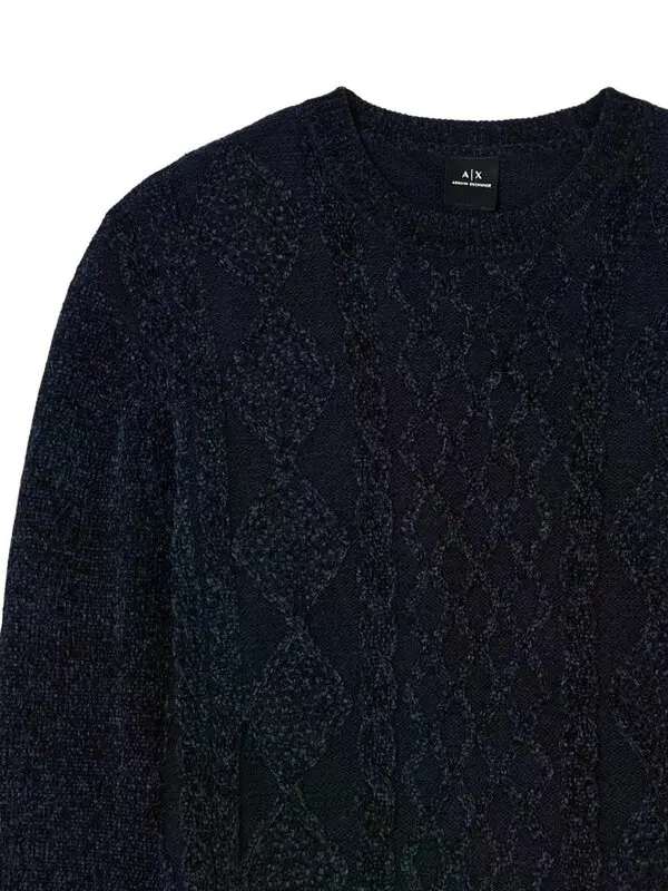 Armani Exchange Cable-knit Crew-neck Pullover