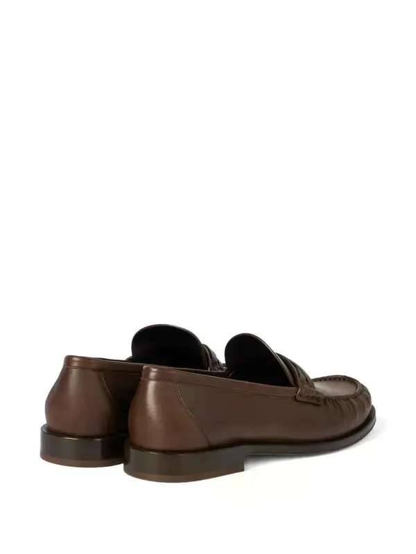 Brunello Cucinelli Twisted Leather Loafers - Brown