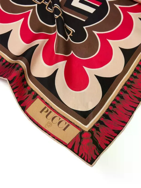 Emilio Pucci Istrice Print Silk Carre Scarf