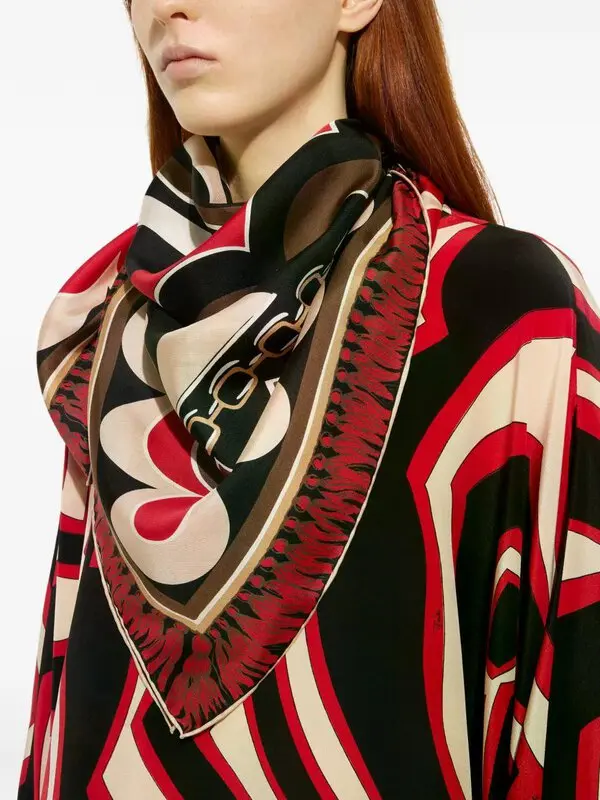 Emilio Pucci Istrice Print Silk Carre Scarf