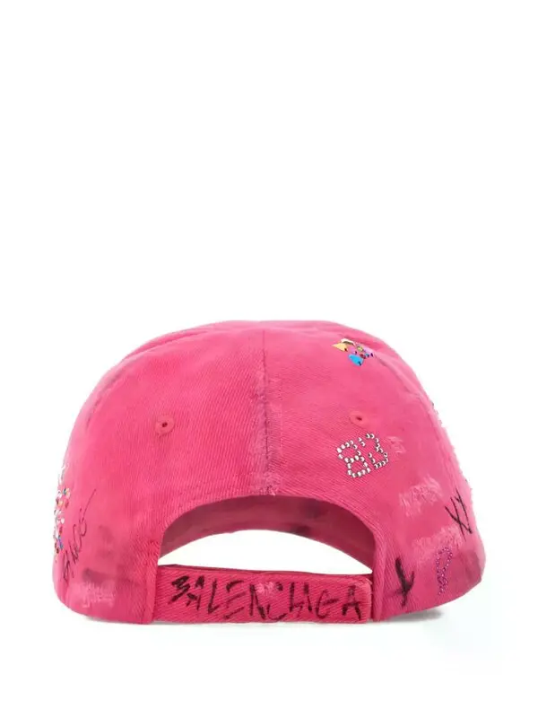 Balenciaga Embellished Distressed Cap
