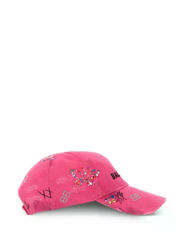 Balenciaga Embellished Distressed Cap