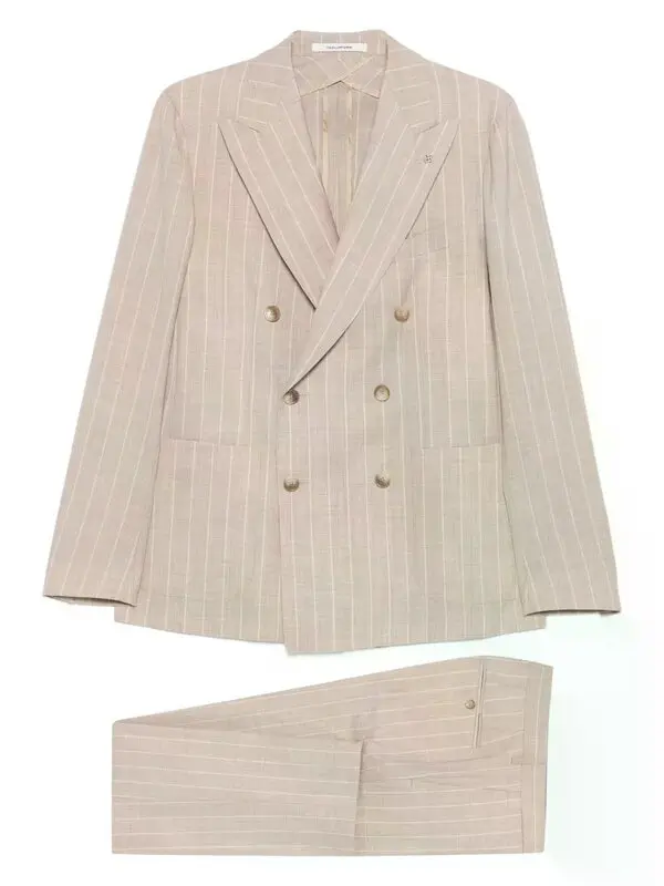 Tagliatore Striped Suit - Neutrals