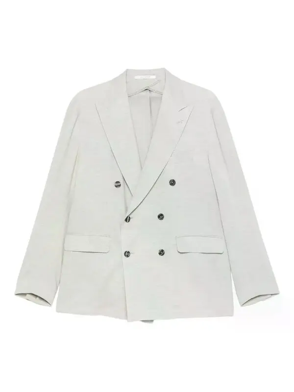Tagliatore Double-breasted Blazer With Peak Lapels - Grey