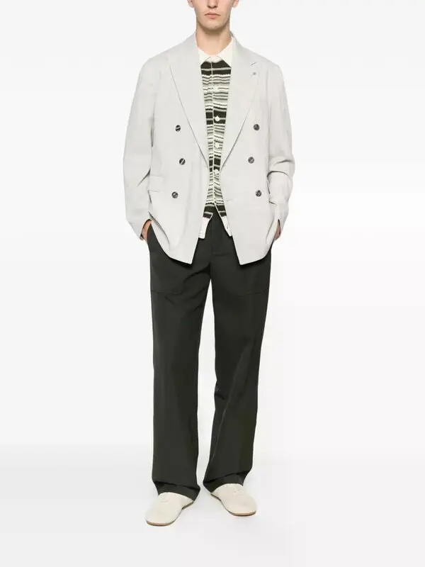 Tagliatore Double-breasted Blazer With Peak Lapels - Grey