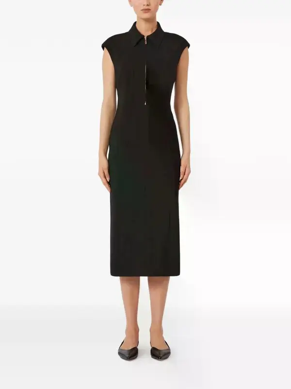 Max Mara Mstalga Collared Zip-fastening Midi Dress
