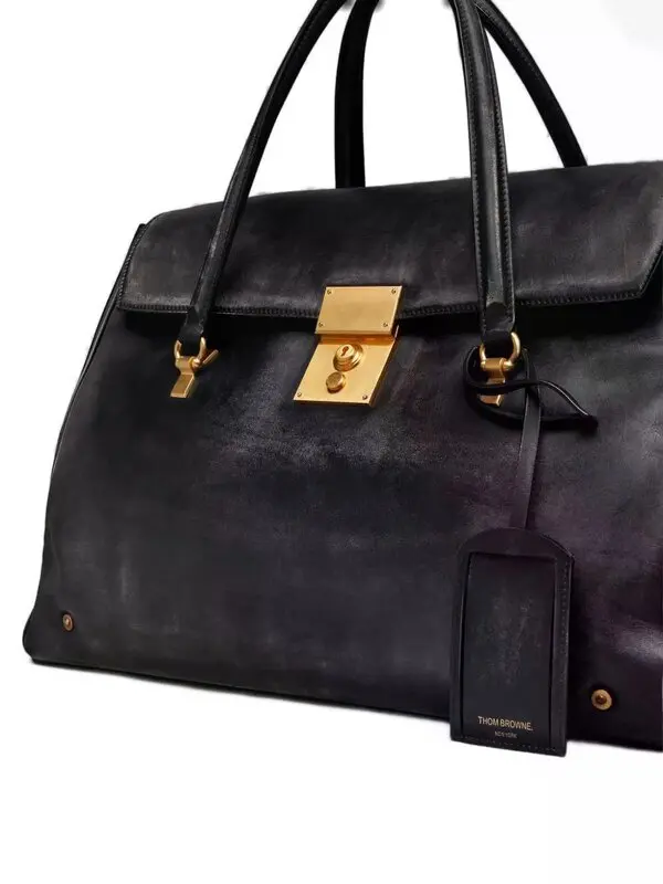 Thom Browne Distressed Leather Duffle Bag