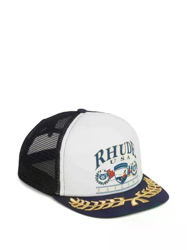 Rhude Embroidery Baseball Cap - White