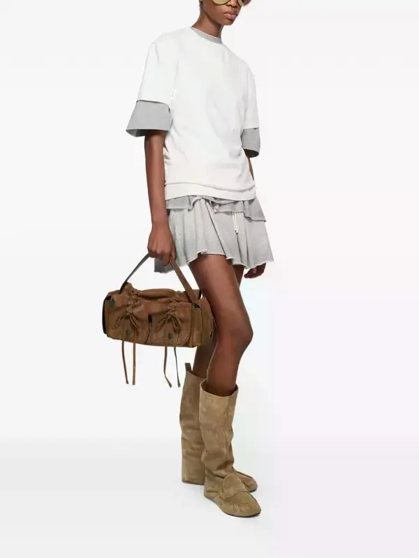 Acne Studios Drawstring-detail Leather Shoulder Bag