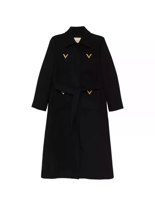 Valentino Garavani Logo-detail Single-breasted Coat