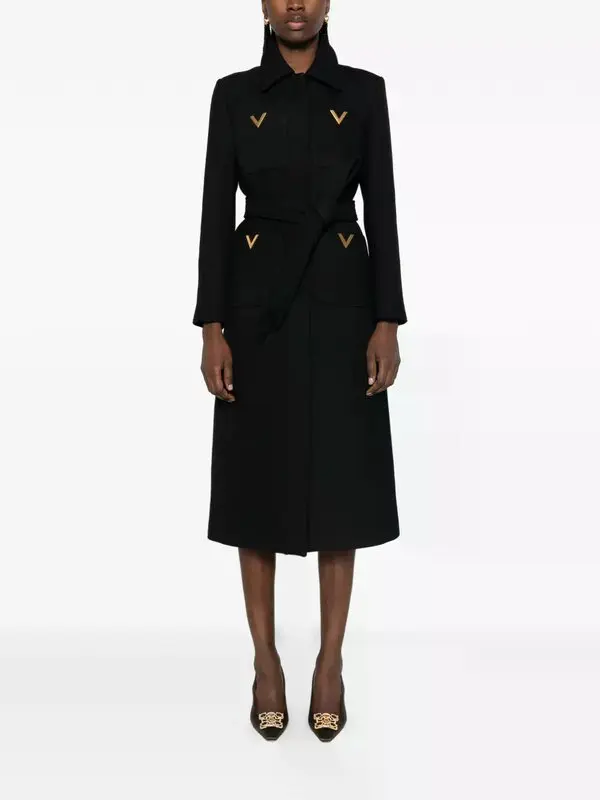 Valentino Garavani Logo-detail Single-breasted Coat