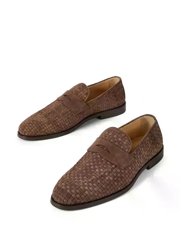 Brunello Cucinelli Braided Penny Loafers