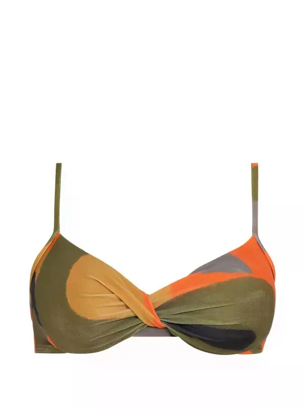 LYGIA & NANNY Abstract Print Twisted Beachwear - Orange