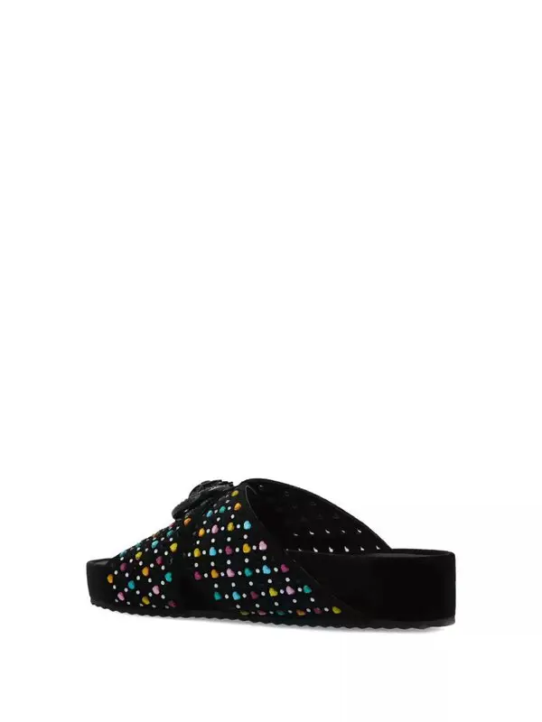 Kurt Geiger Embellished Cross-strap Flat Sandals - Black