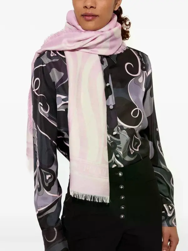 Emilio Pucci Marmo-print Jacquard Silk Scarf