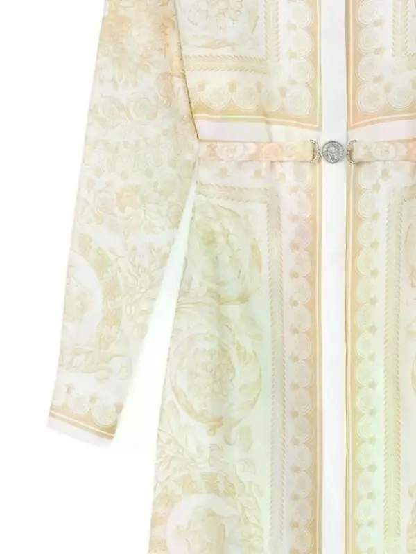 Versace Printed Silk Twill Midi Shirt Dress