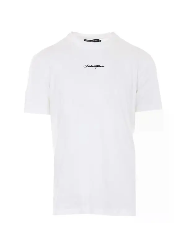 Dolce & Gabbana Logo-embroidered Crew Neck T-shirt - White