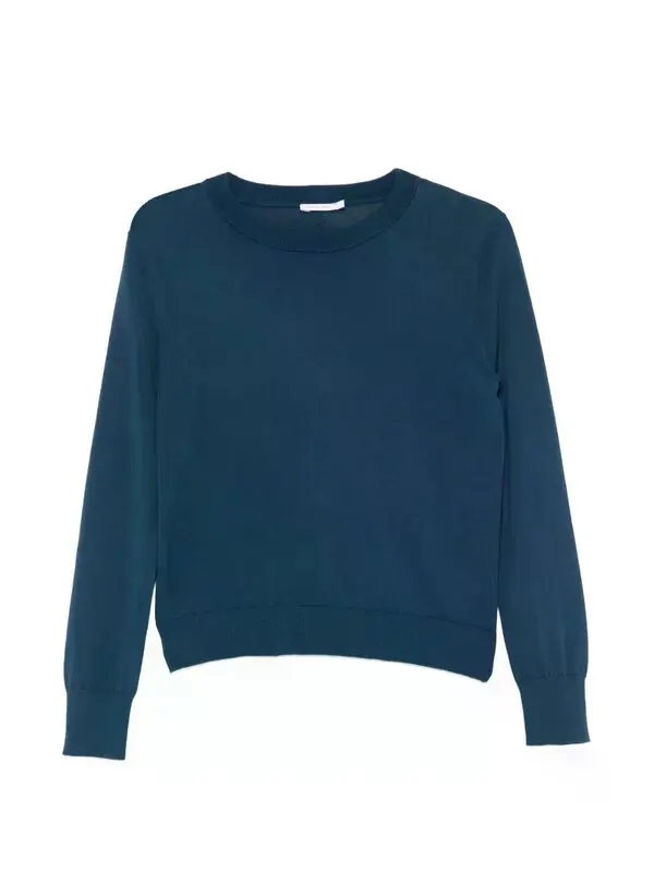 Patrizia Pepe Round-neck Long-sleeve Sweater - Blue
