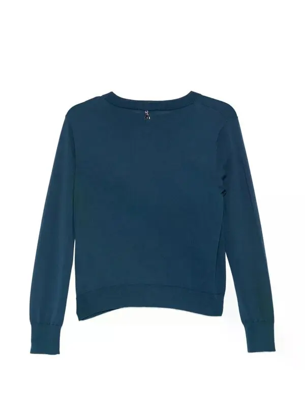 Patrizia Pepe Round-neck Long-sleeve Sweater - Blue