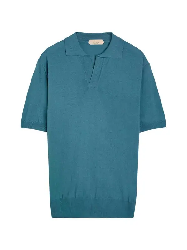 AURELIEN V-neck Polo Shirt - Blue