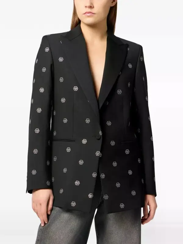 Philipp Plein Rhinestone Monogram Blazer