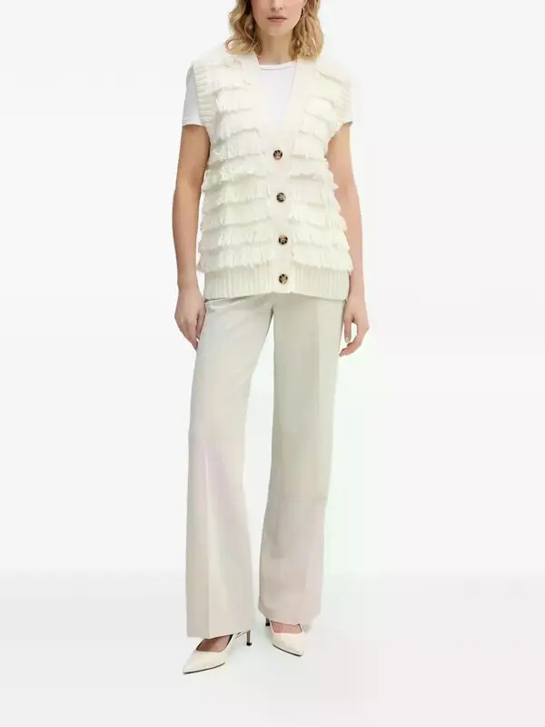 Sisley Fringed Buttoned Waistcoat