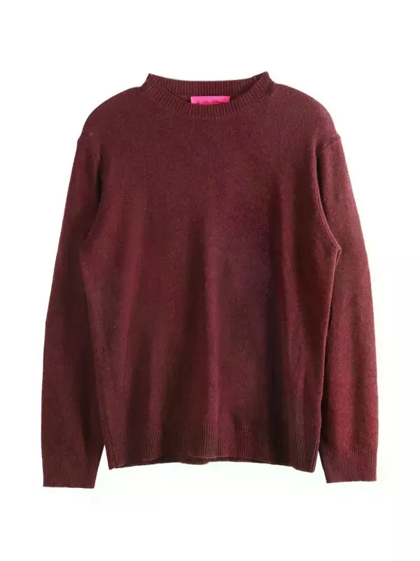 THE ELDER STATESMAN Crew-neck Long-sleeve Sweater - Red