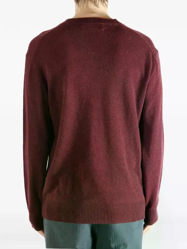 THE ELDER STATESMAN Crew-neck Long-sleeve Sweater - Red