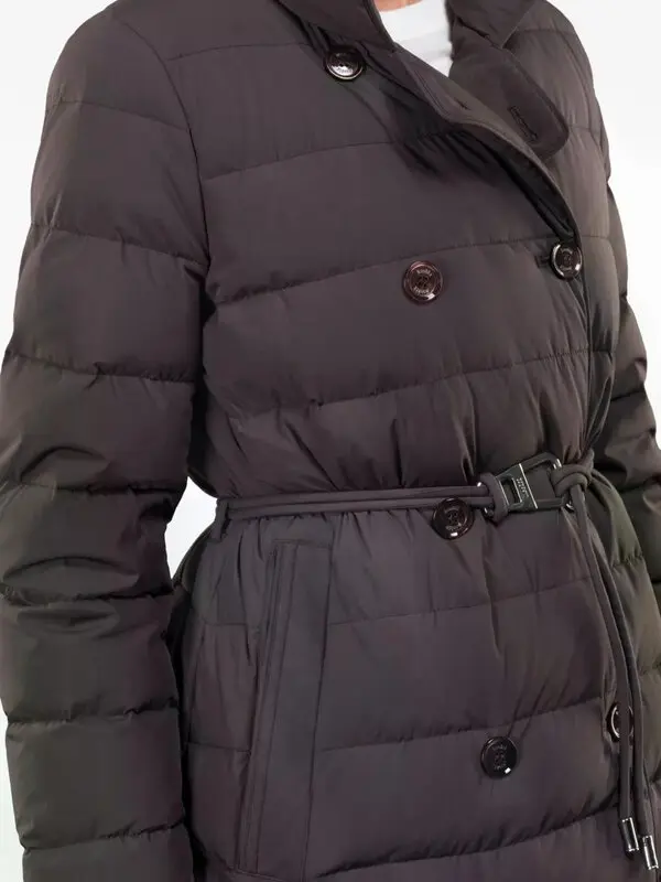 MOORER Raely Double-breasted Belted Coat - Brown