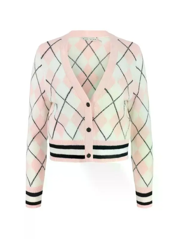 Alice + Olivia Argyle-knit Cardigan