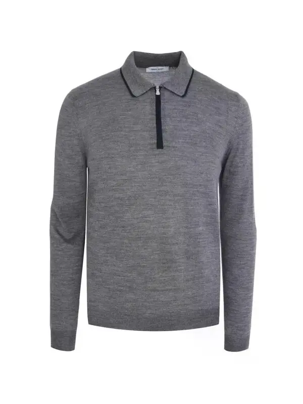 GRAN SASSO Tennis Zipped Long-sleeve Polo Shirt