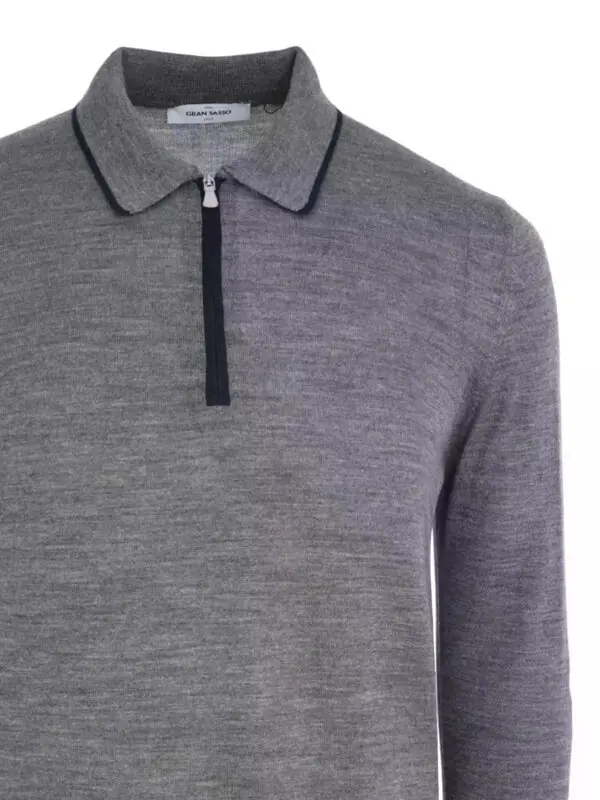 GRAN SASSO Tennis Zipped Long-sleeve Polo Shirt