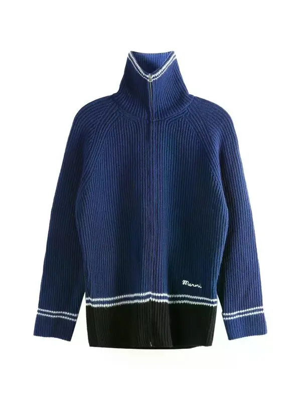 Marni Zip-up Roll-neck Cardigan
