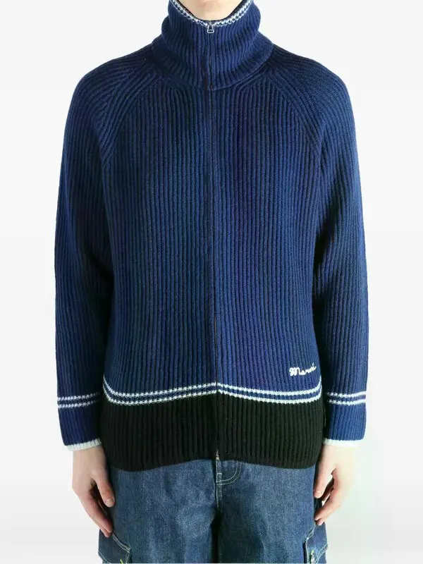 Marni Zip-up Roll-neck Cardigan