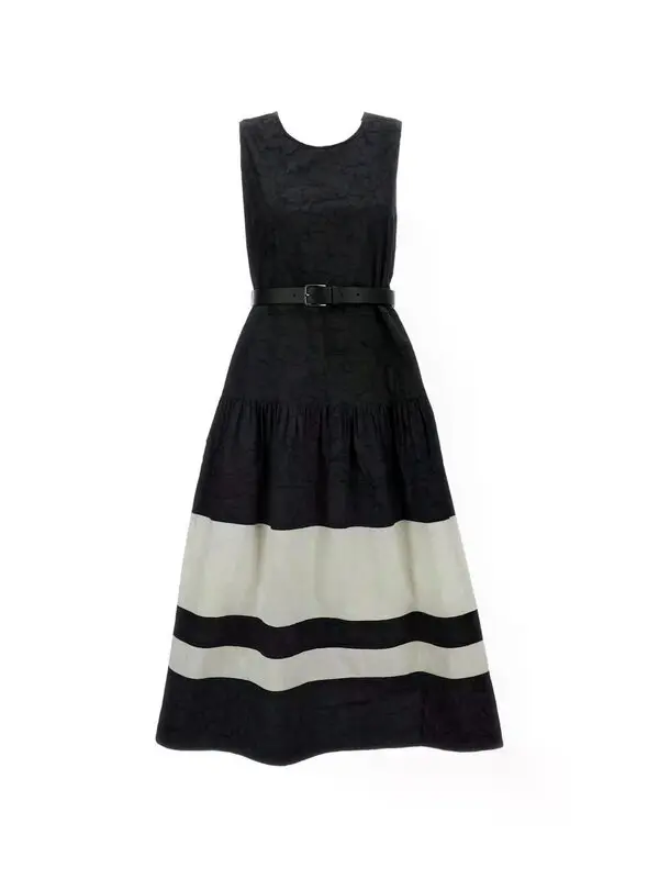 Mantū Belted Sleeveless Dress - Black