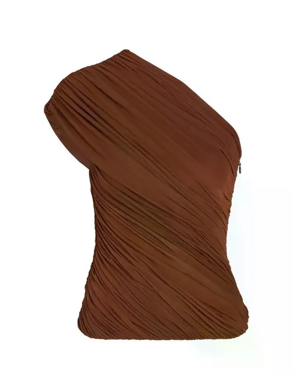Ronny Kobo Camina One-shoulder Top - Brown