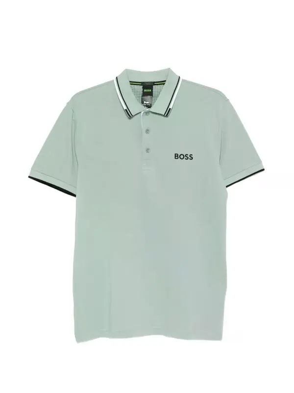 BOSS Striped-trim Polo Shirt - Green