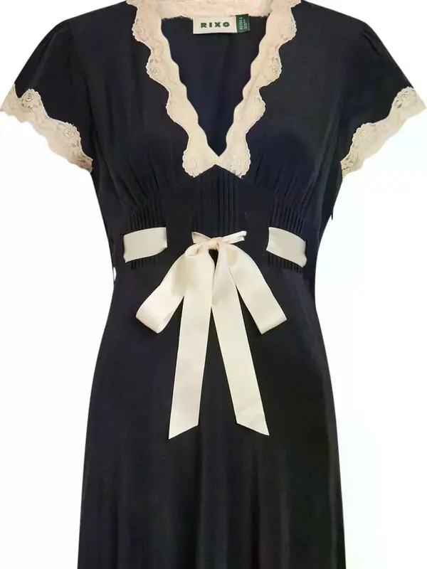 Rixo Marlice Lace Bow-detail Midi Dress