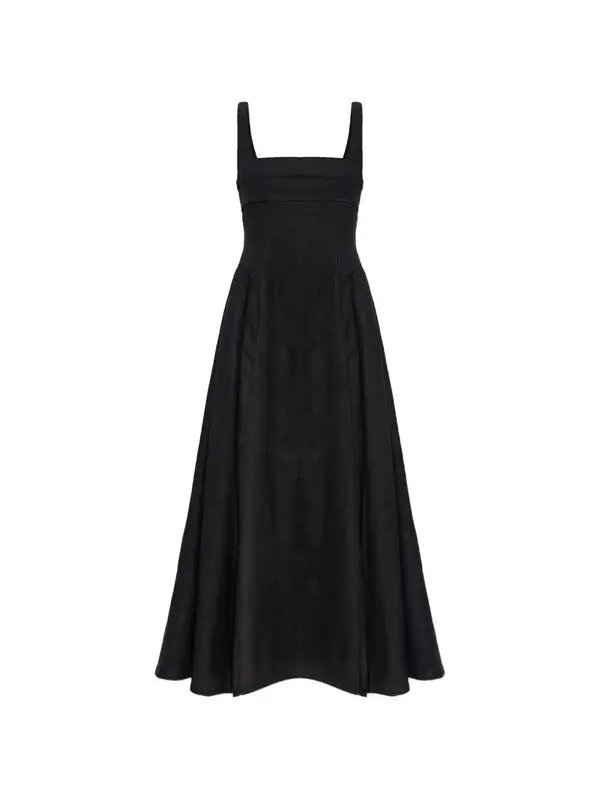 Cult Gaia Buckle Square-neck Midi Dress - Black