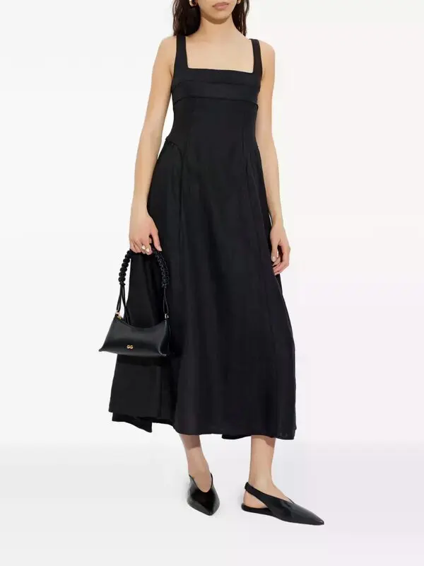 Cult Gaia Buckle Square-neck Midi Dress