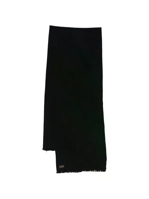 Canali Fringed Scarf - Black