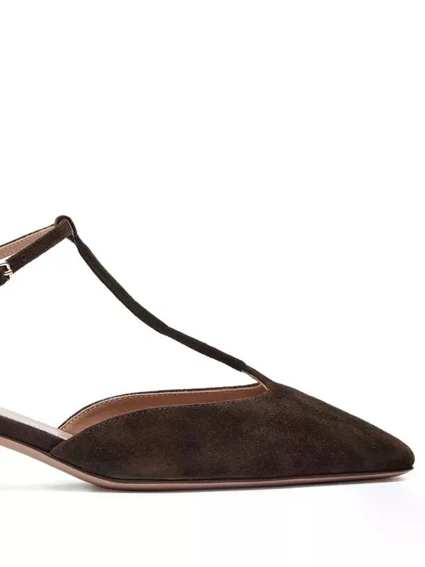 AQUAZZURA Sorbonne T-strap Block-heel Pumps - Brown
