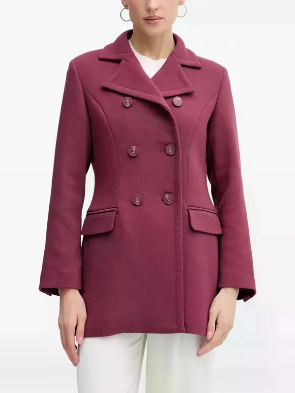 Sisley Double-breasted Coat - Red