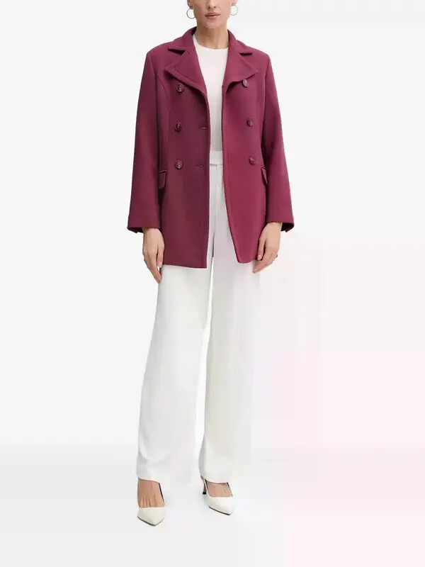 Sisley Double-breasted Coat - Red