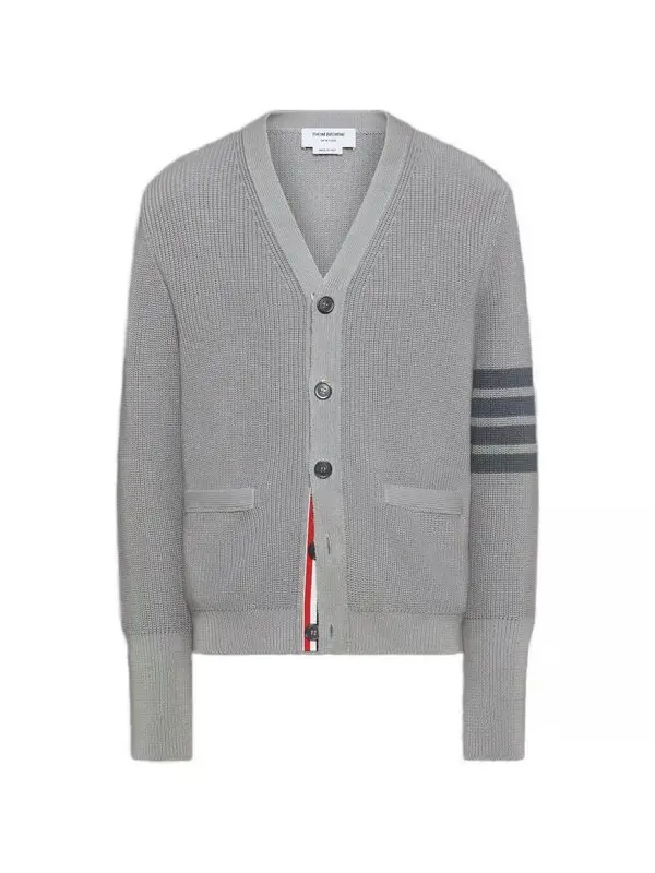 Thom Browne V-neck Stripe Cardigan - Grey