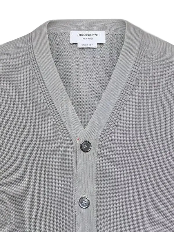 Thom Browne V-neck Stripe Cardigan - Grey