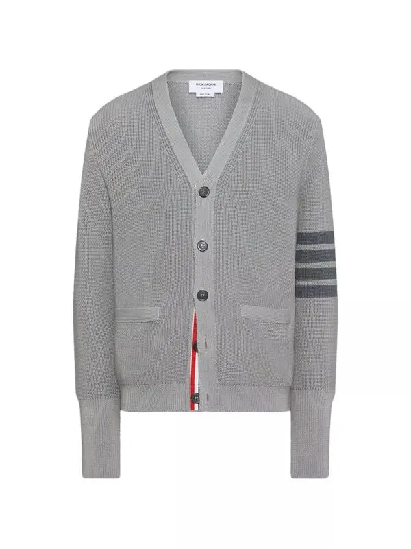 Thom Browne V-neck Stripe Cardigan - Grey