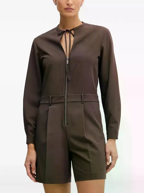Sisley Tie-neck Jumpsuit - Brown